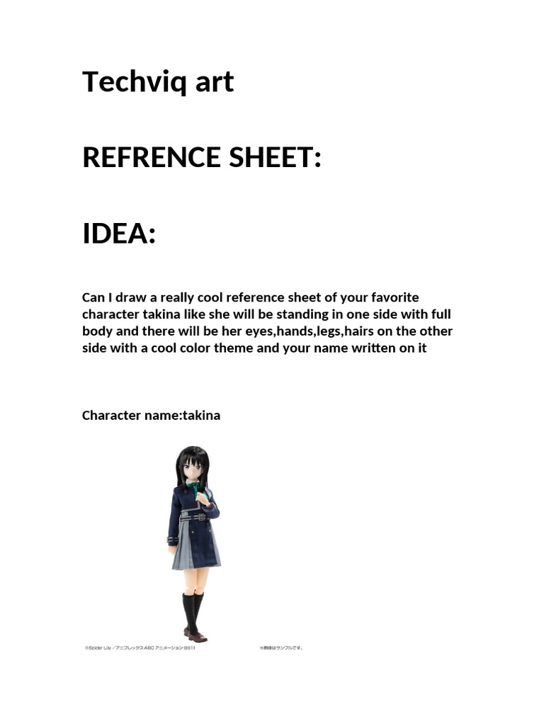 Techviq Art. Refrence Sheet | PDF