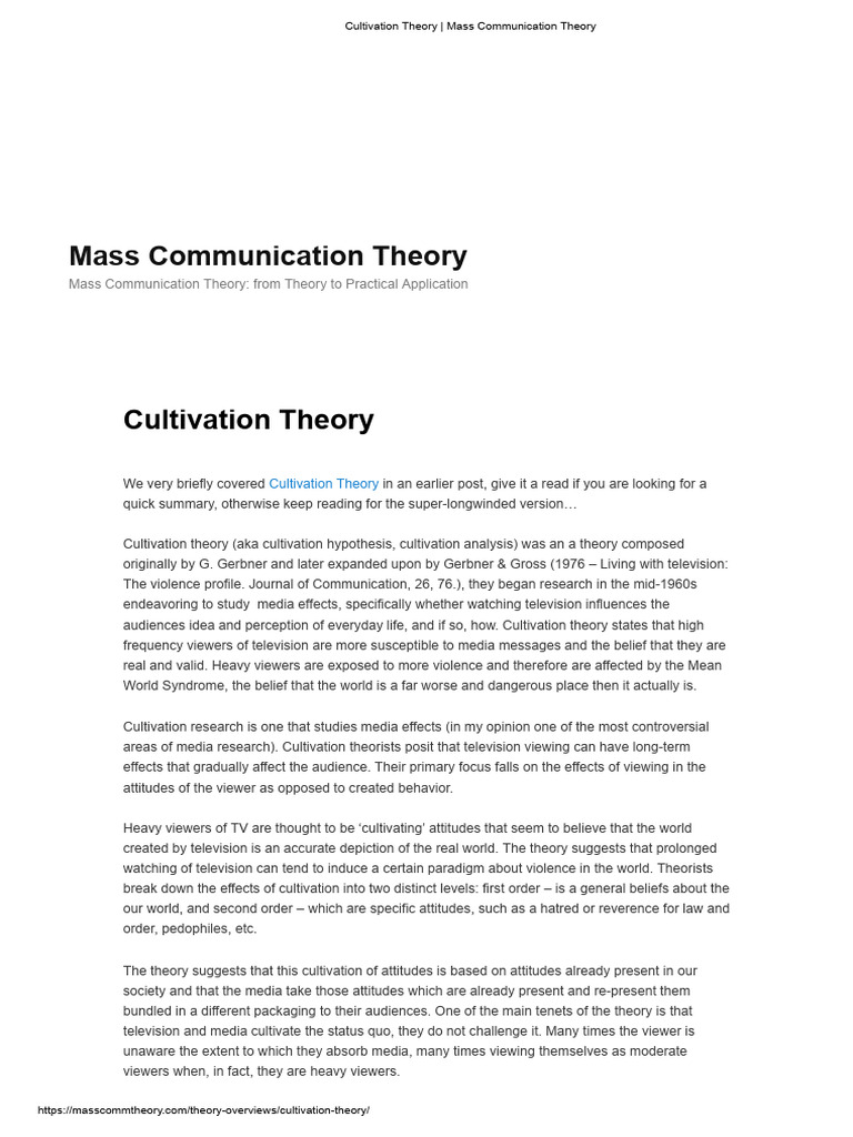 Mass Communication Theory | PDF | Communication | Psychological Concepts