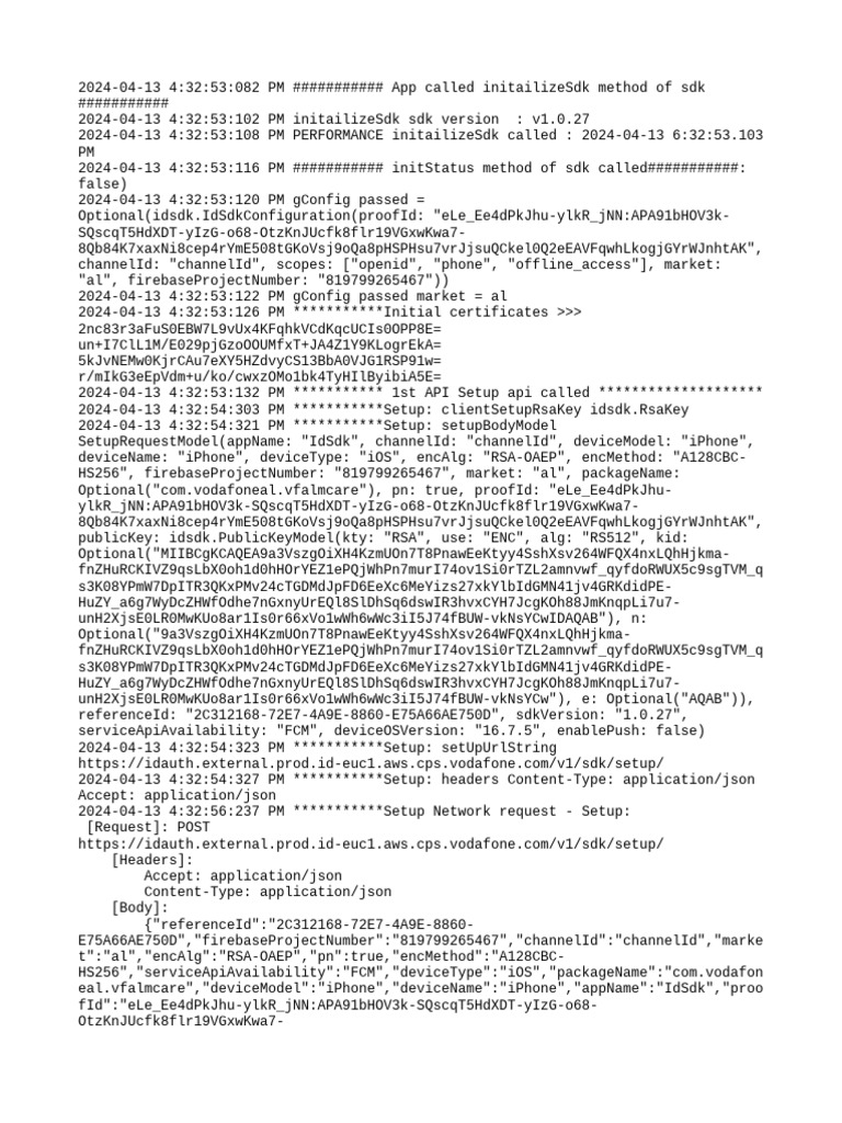 Id SDK Logs | PDF | Computing | Computer Data