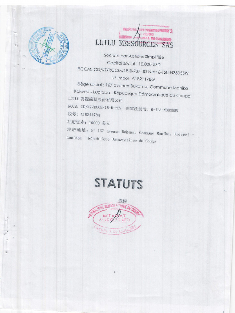 Luilu Statut | PDF