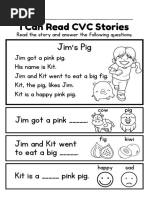 Short A #2 CVC Stories Reading Comprehension English Worksheet | PDF