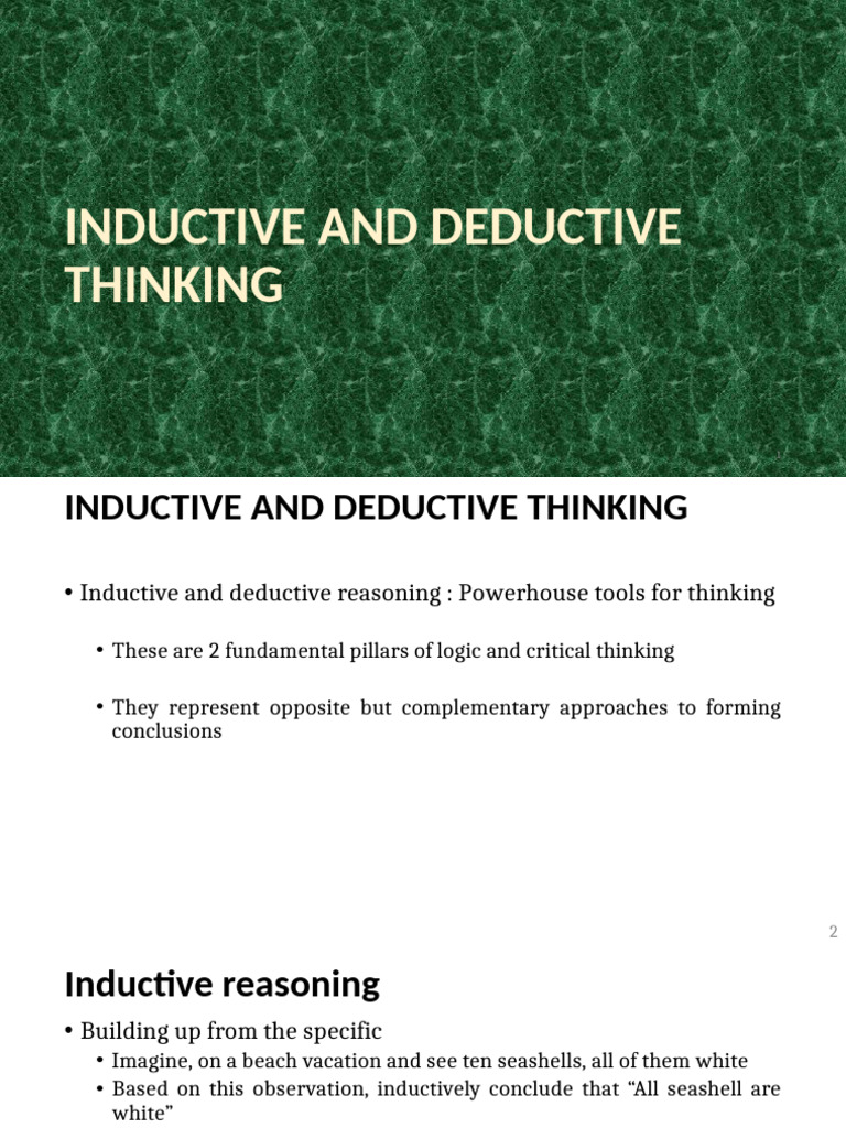 GE3791 - Unit 3 - 2 Inductive Deductive Thinking and Proposing and ...