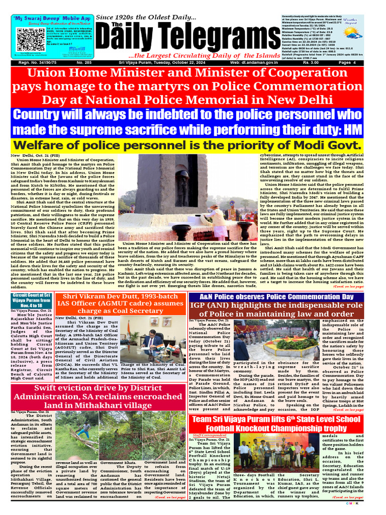 #The Daily Telegrams Oct 22 | PDF