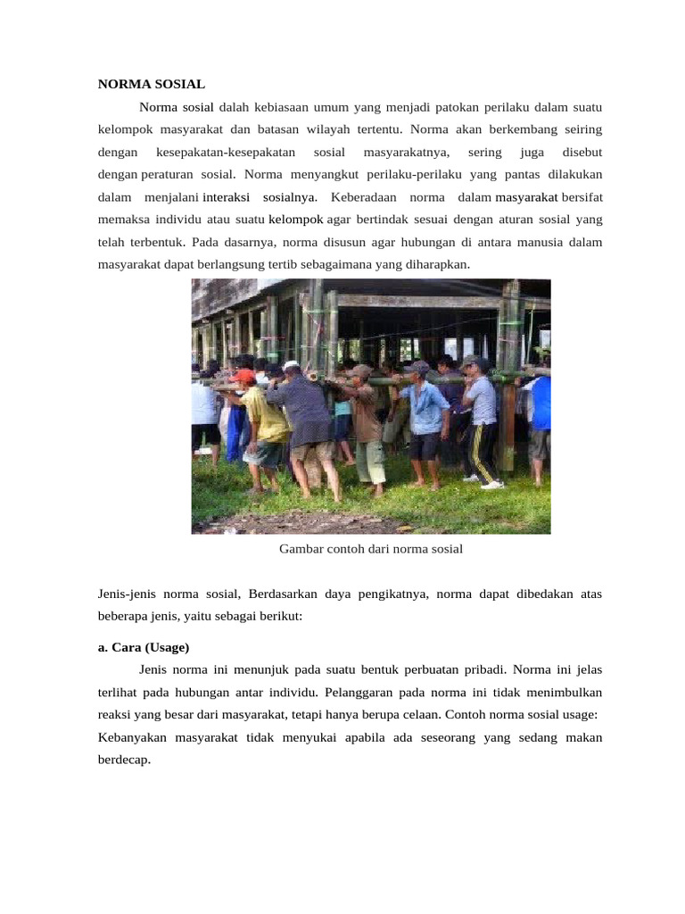 Jenis-jenis Norma Sosial dan Contohnya | PDF