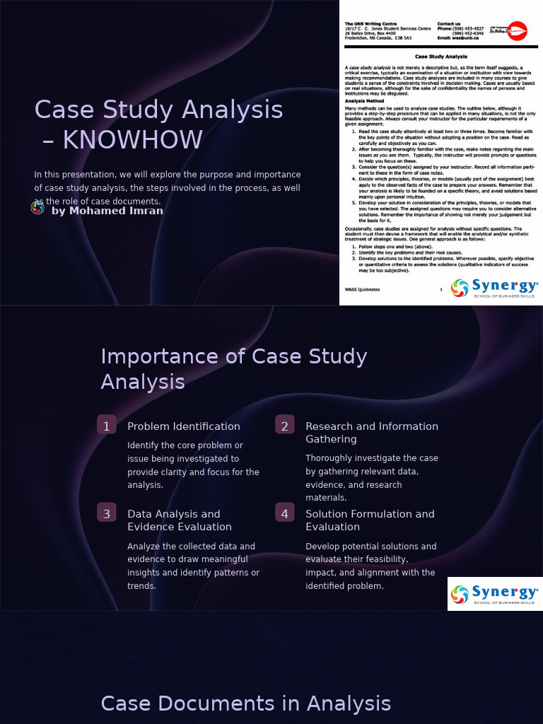 Case Study Analysis Essentials | PDF | Information | Critical Thinking