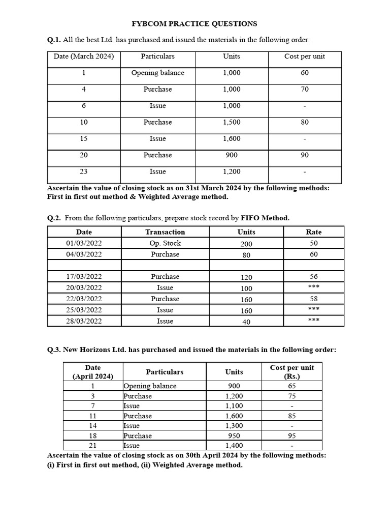 Fybcom Afm Practical Questions 2024-25 | PDF | Expense | Debt
