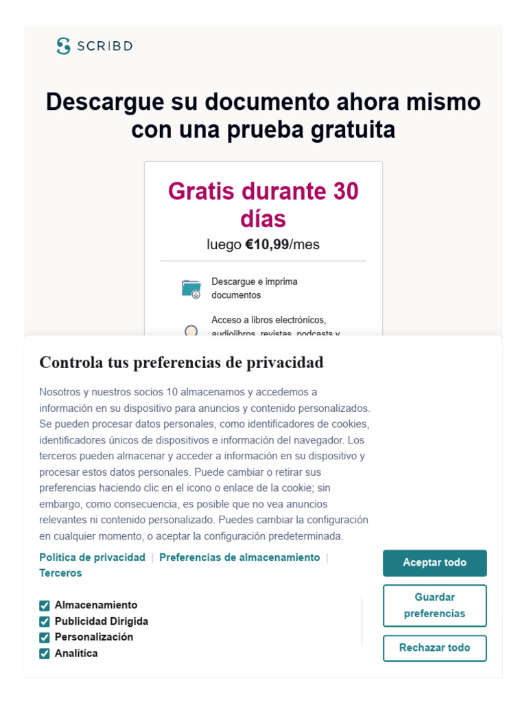 Descarga Documentos y Libros en Scribd | PDF | Cookie HTTP | Privacidad en internet