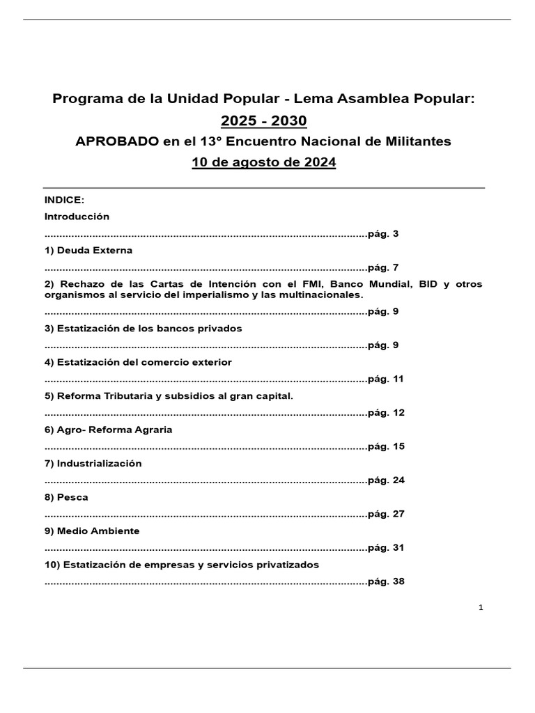 Partido Asamblea Popular | PDF | Impuestos | Agricultura