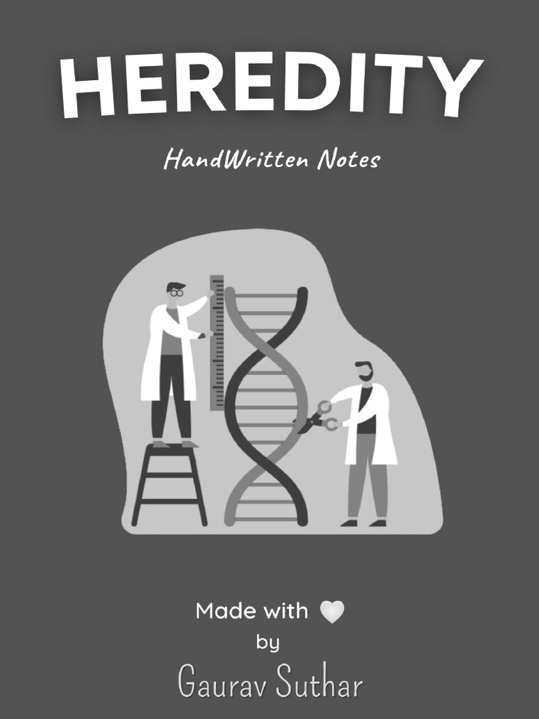 Heredity Notes Pdf Dominance Genetics Sex 3086