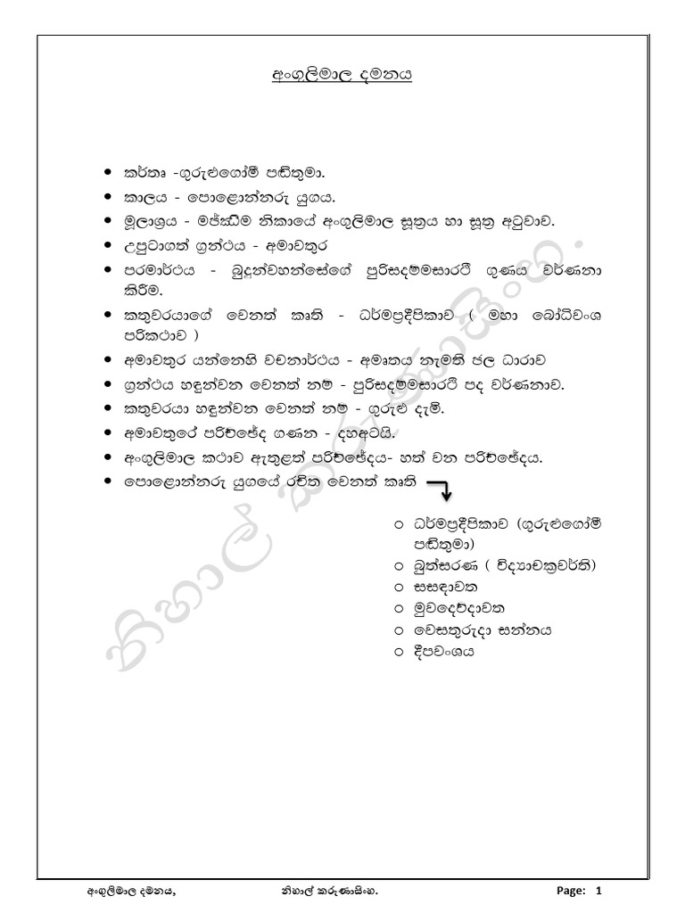 Angulimala Damanaya A4 | PDF | Wellness