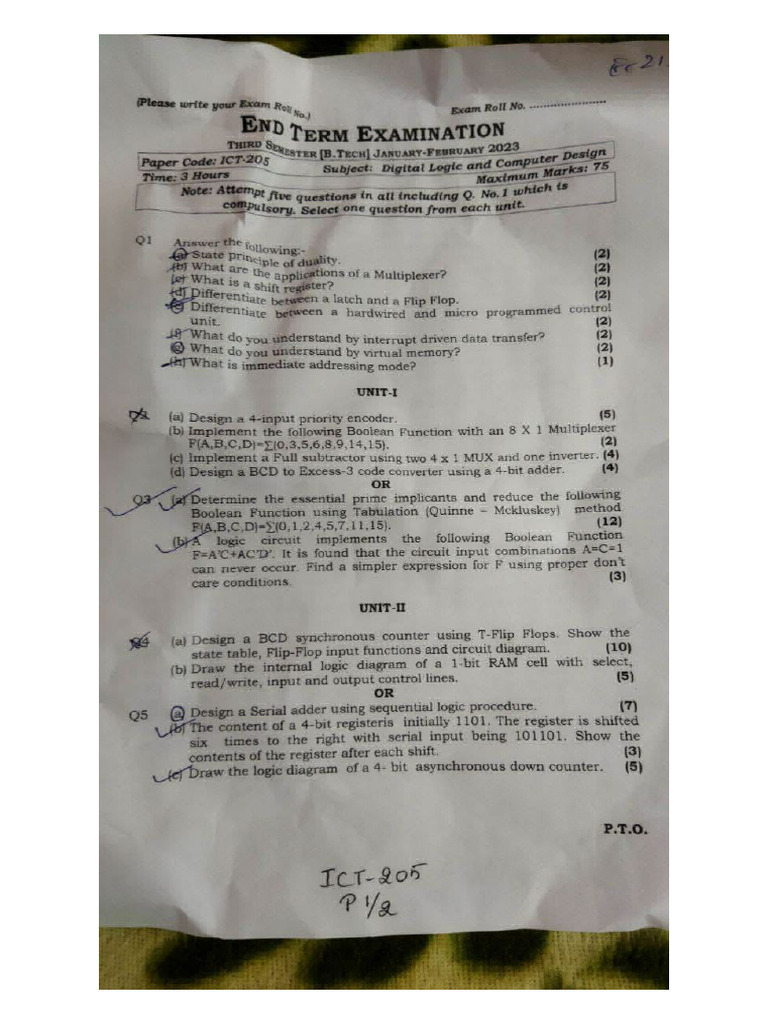 Usict End Sem 2023 | PDF