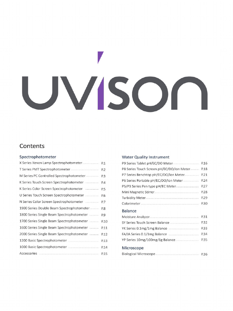 UVISON Product Catalogue | PDF