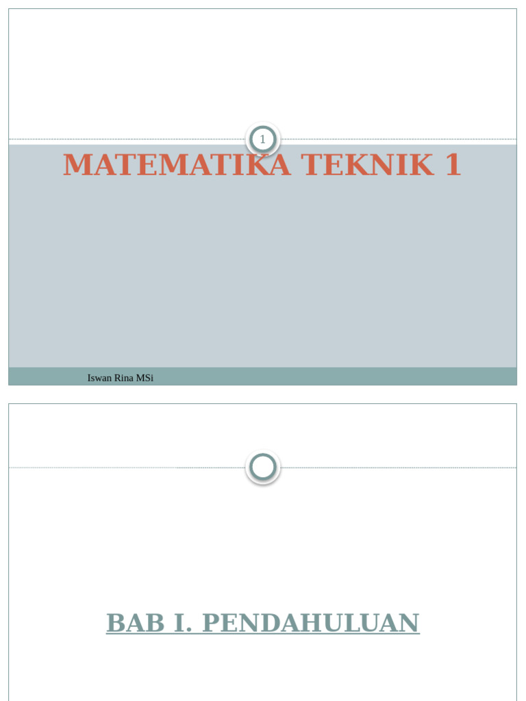 Bahan Ajar Matematika Teknik 1 | PDF