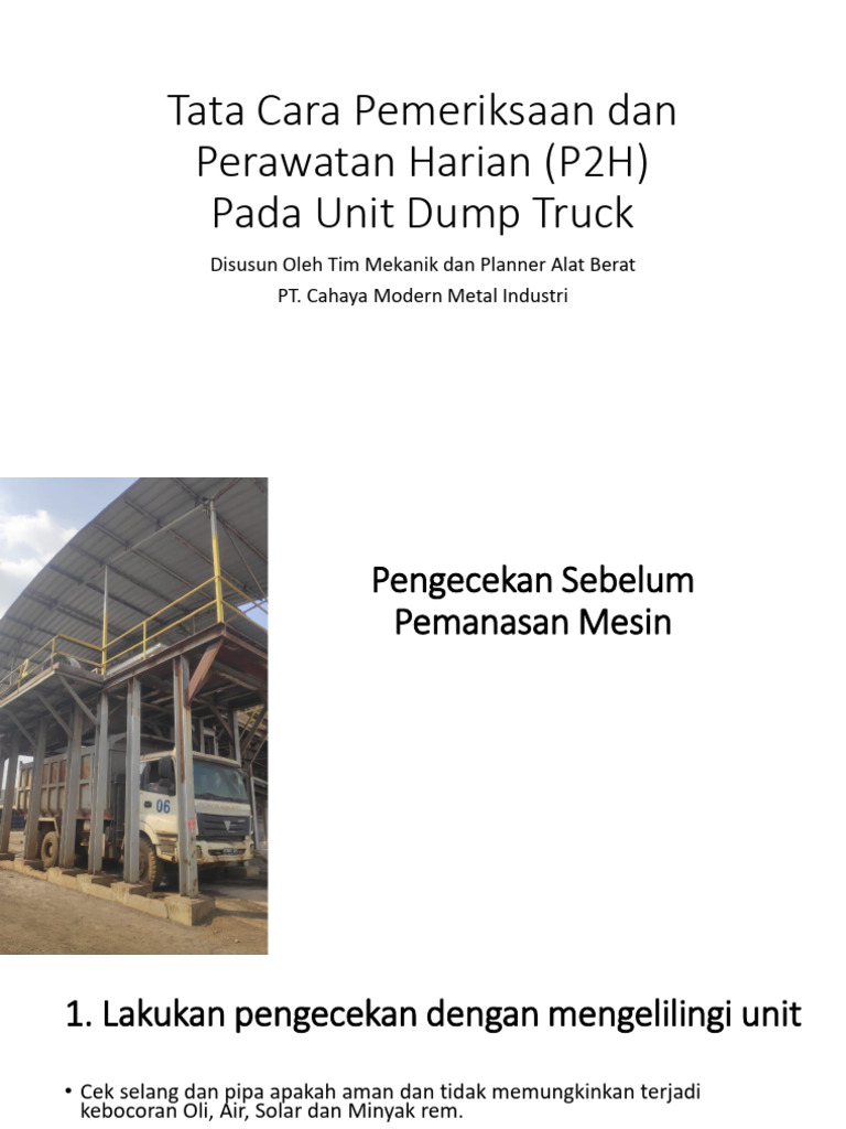 Panduan P2H Dump Truck Shacman | PDF
