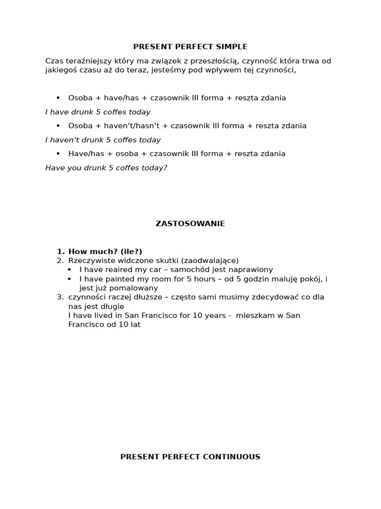 Present Perfect Simple VS Pres Perf Cont | PDF