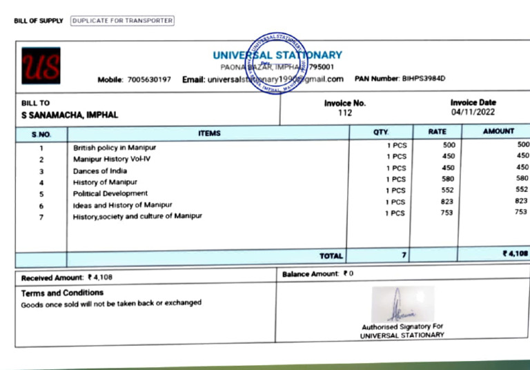 Book Invoice | PDF