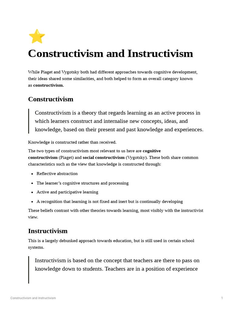 6 - Constructivism and Instructivism | PDF | Constructivism (Philosophy ...