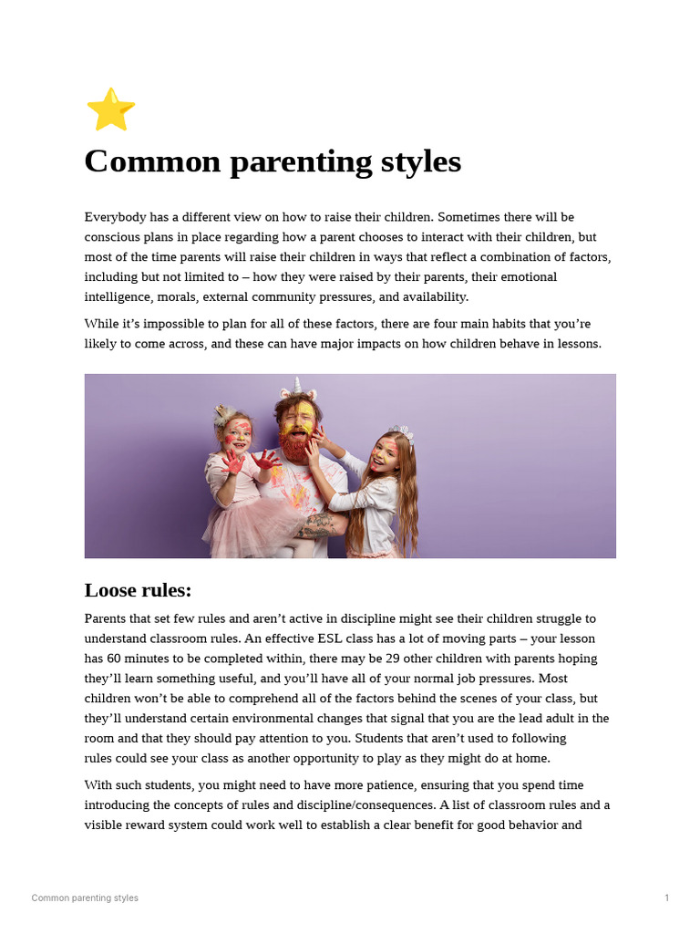 9- Common parenting styles | PDF | Parenting | Disciplines