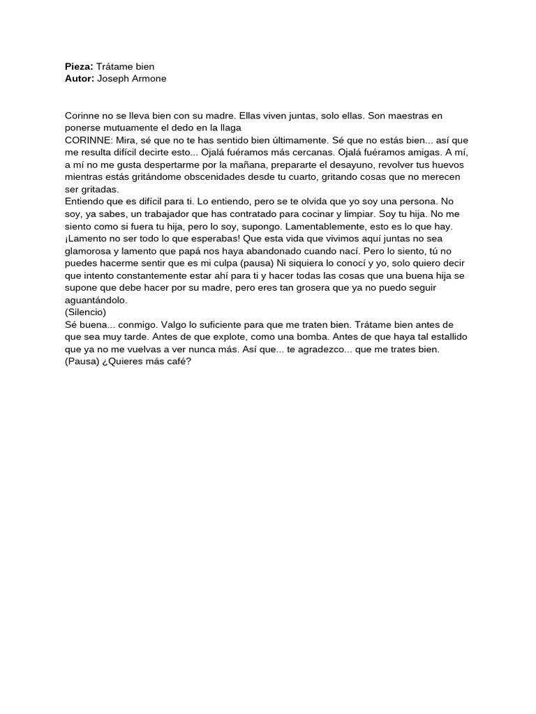 Trátame Bien - Joseph Armone | PDF