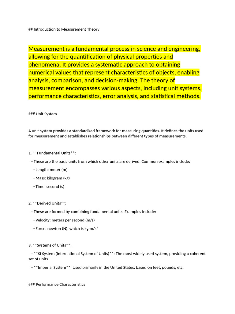 unit-1 | PDF | Observational Error | Measurement