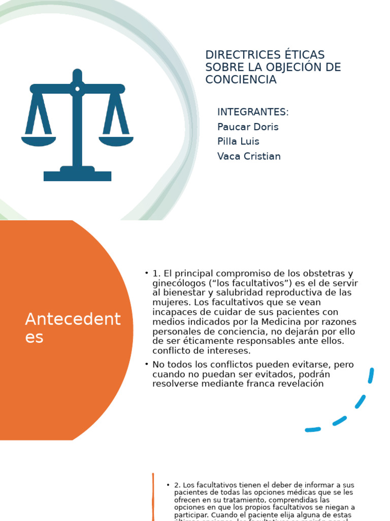 Directrices Éticas Sobre La Objeción de Conciencia | PDF | Partería ...