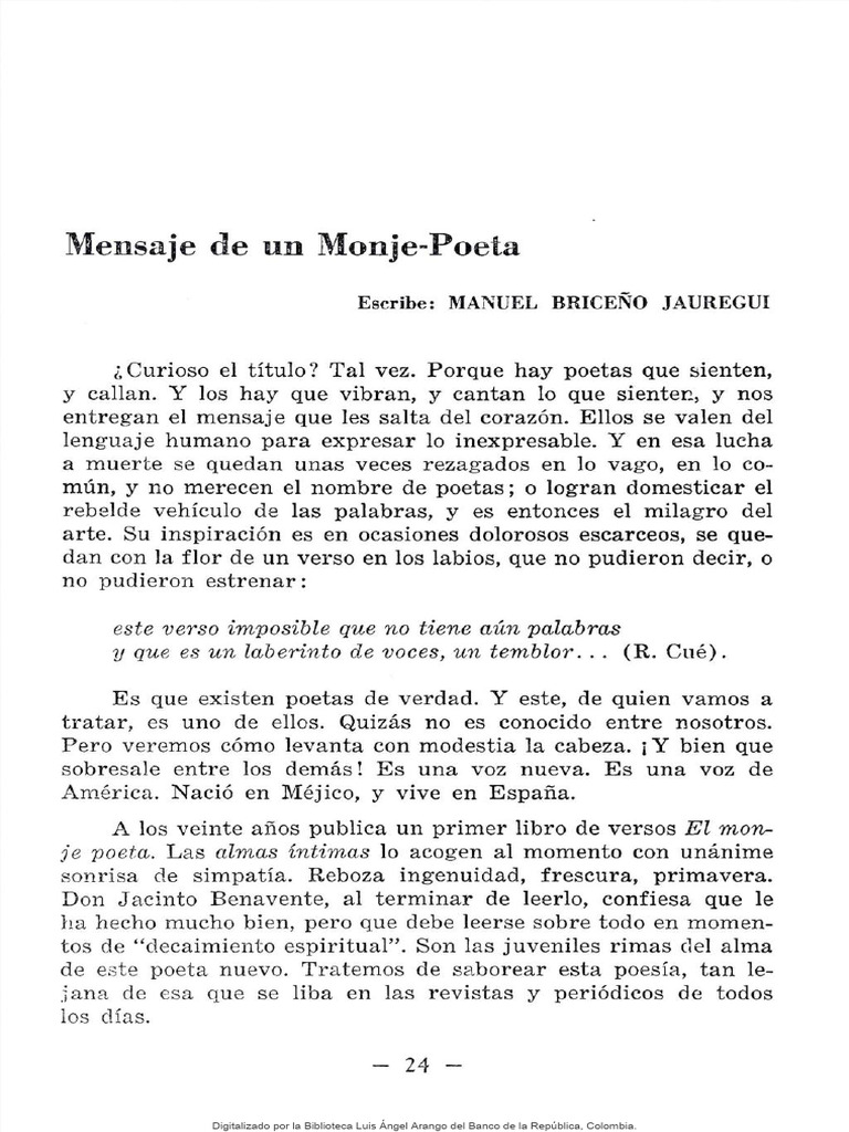 Mensaje de Un Monje Poeta (Ramón Cue) | PDF | Amor