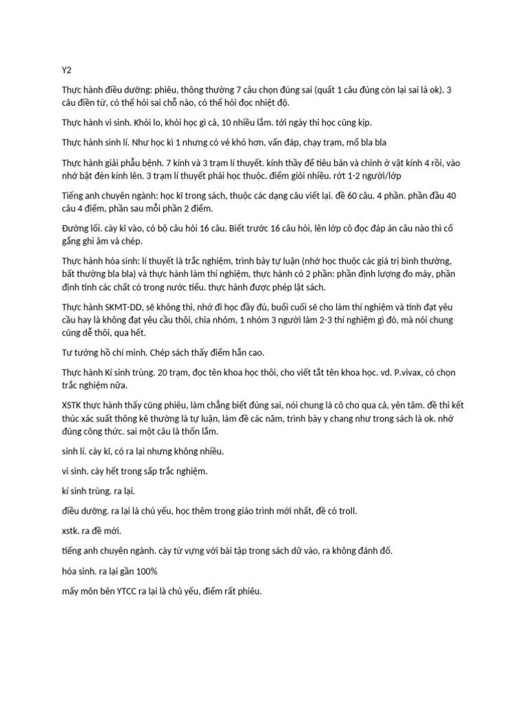 kinh nghiệm Y2 | PDF