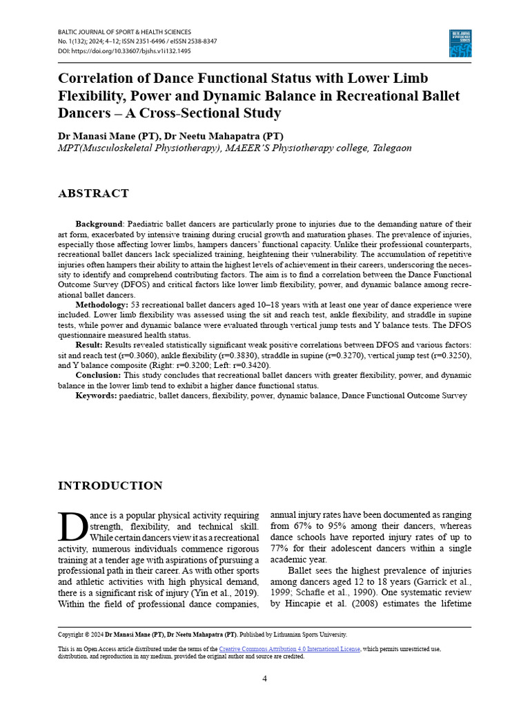 Dance Functional Flexibility, Power Dynamic Balance | PDF | Dances | Ballet