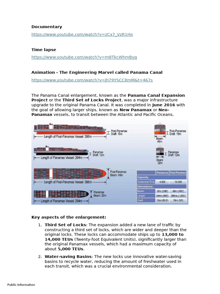 Panama Canal Expansion Overview | PDF | Panama Canal | Canal