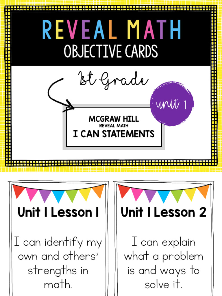 Objective Cards: 1st Grade | PDF
