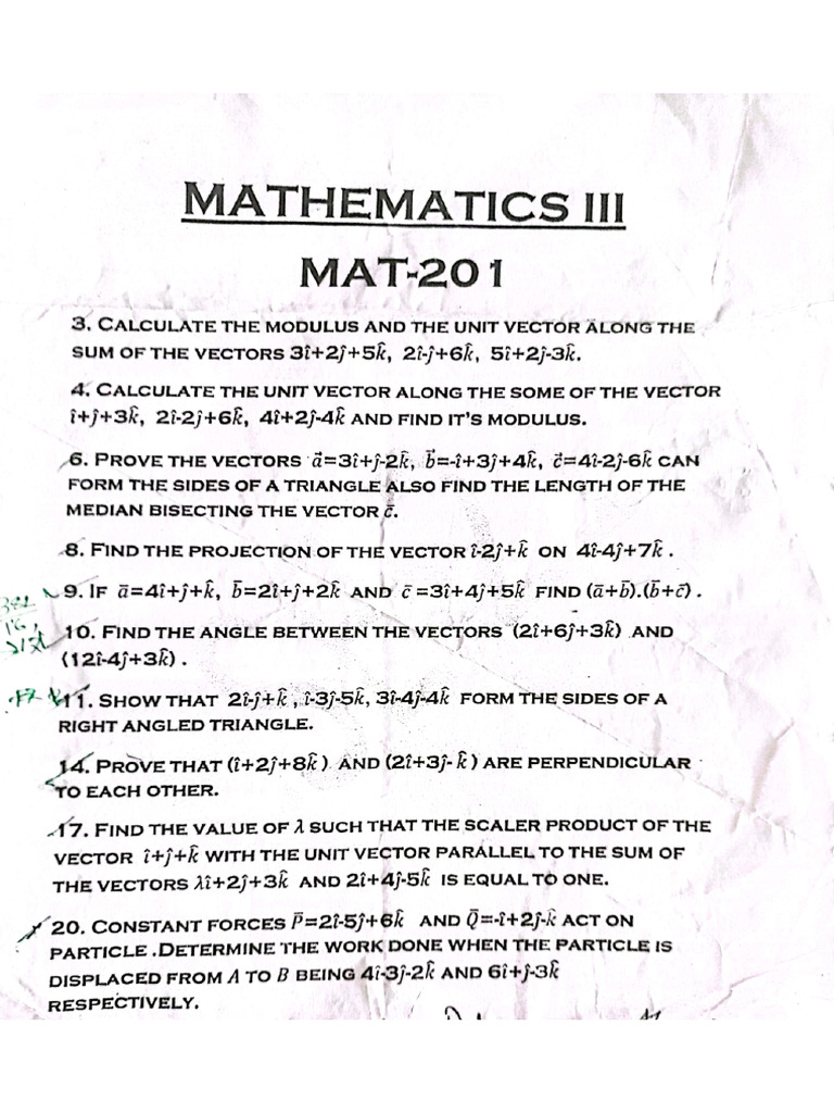 MAT 201 Syllabus L-2 S - I | PDF