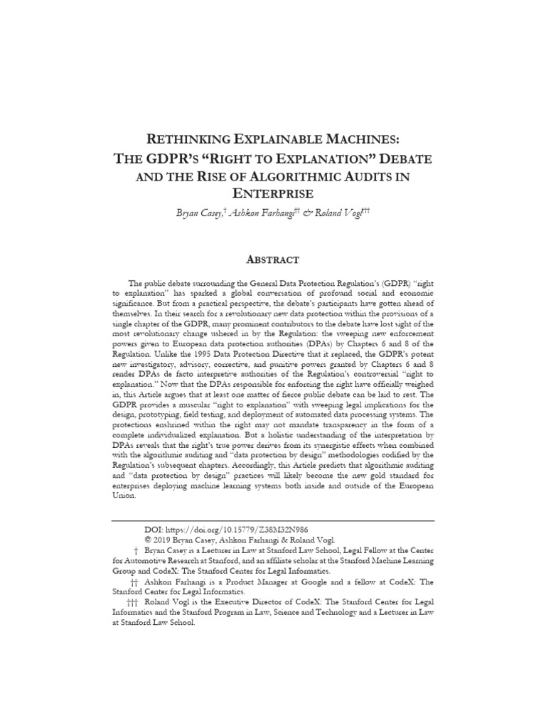 04_Casey_Web, Rethinking the explainable Machine | PDF | Artificial ...