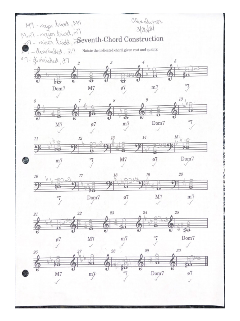 Seventh Chord Construction | PDF