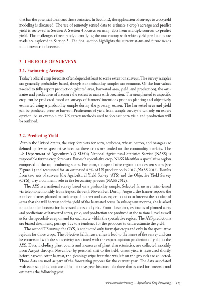The Role of Surveys 2.1. Estimating Acreage: ST06CH09 - Young ARI 12 February 2019 11:20 | PDF ...