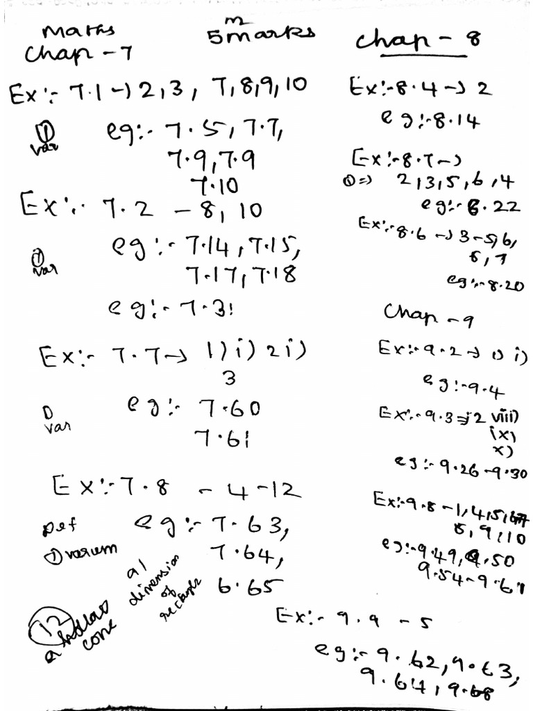 12 Maths 2nd Mid Term Important Questions | PDF
