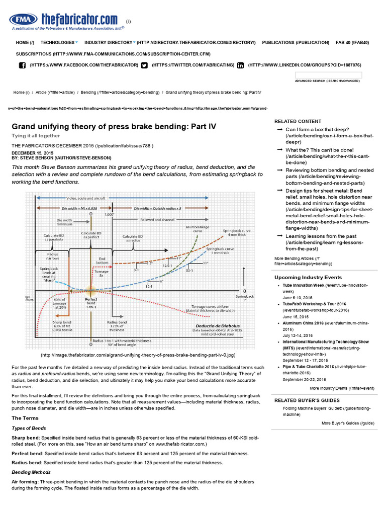 Grand Unifying Theory of Press Brake Bending - IV | PDF