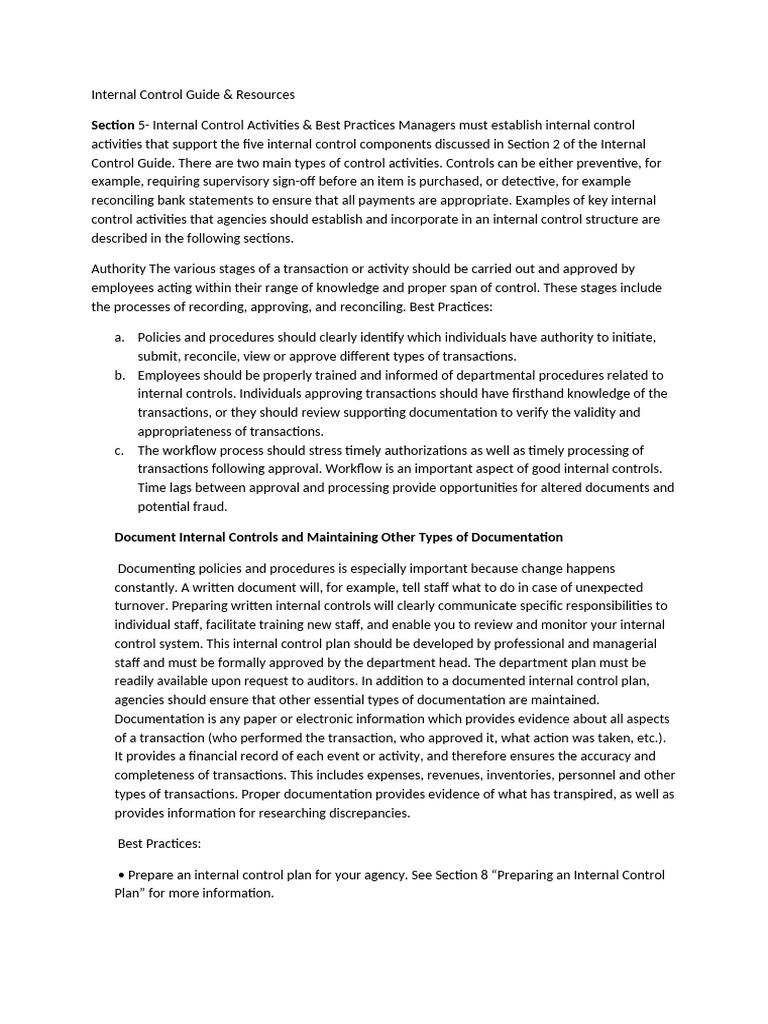 Internal Control Guide 2 | PDF | Internal Control | Physical Security