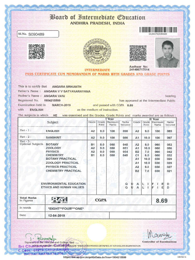 Angara Srikanth Intermediate | PDF