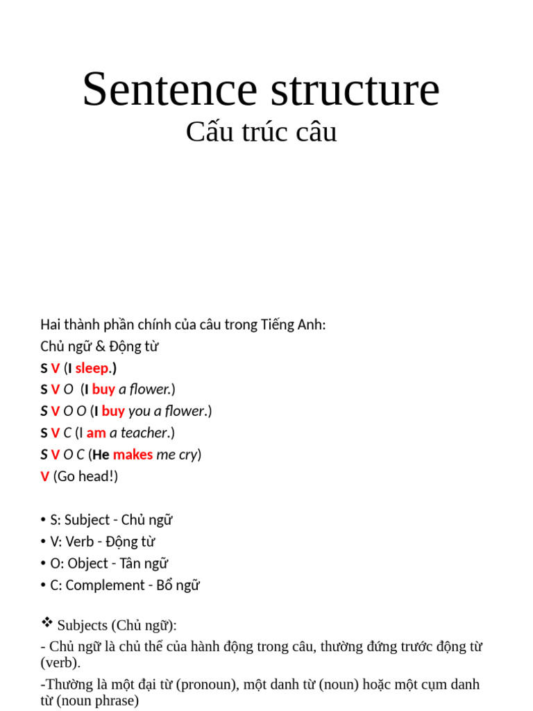 Sentence Structure | PDF
