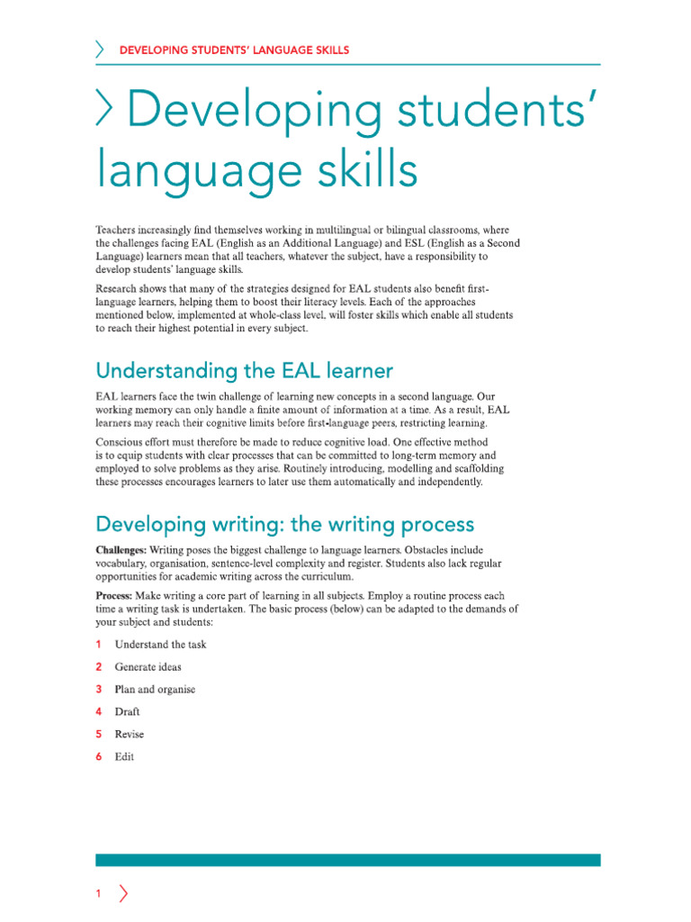 Developing Student Language | PDF