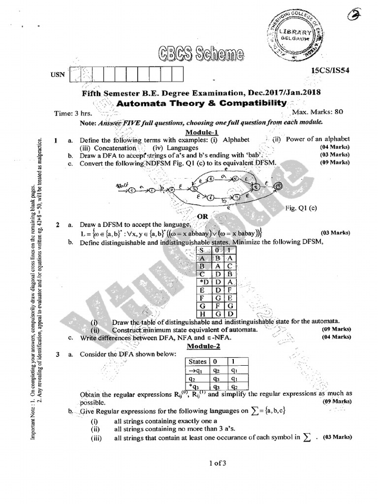 @vtucode - in Previous Year Merged Paper Automata | PDF | Computability Theory | Theoretical ...