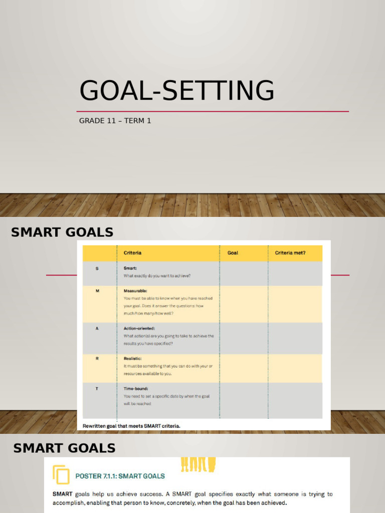 Grade 11 LO - Lesson - Goal Setting | PDF | Goal | Disciplines