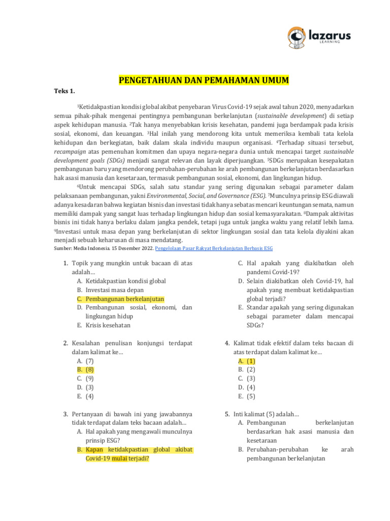 (PPU-002) Pengetahuan Dan Pemahaman Umum 002 | PDF