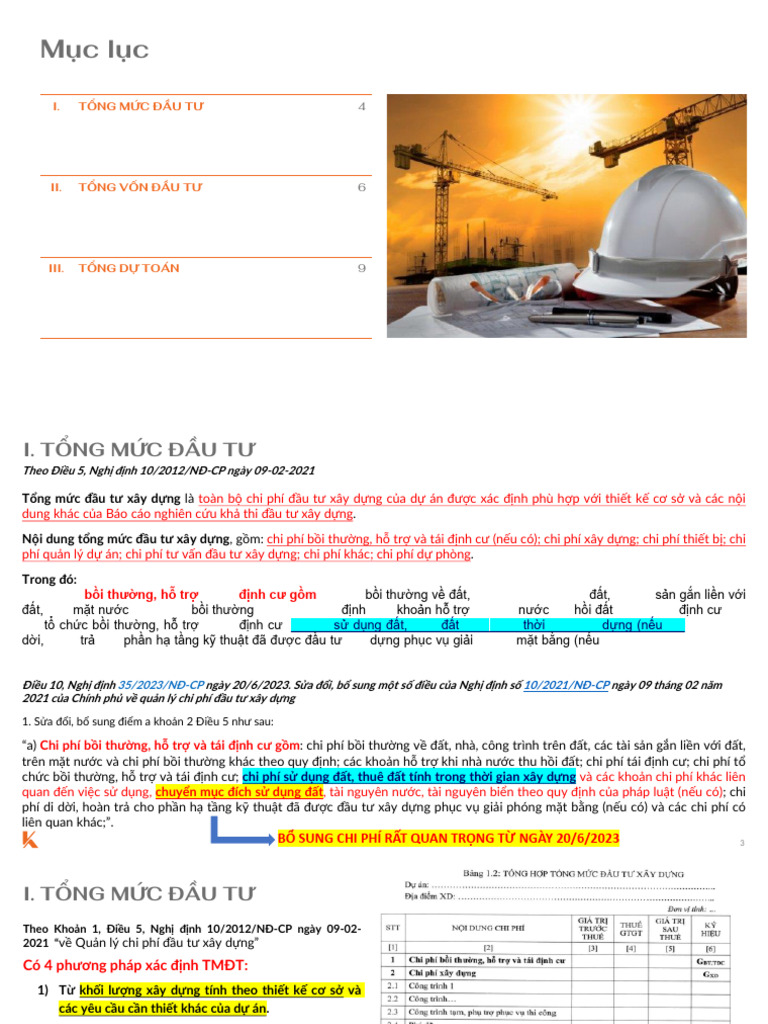 MDC - Tong Muc Dau Tu J Tong Von Dau Tu J Tong Du Toan | PDF