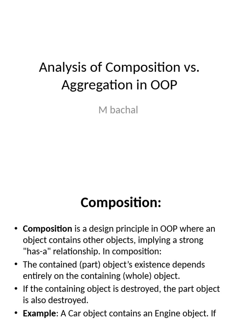 Aggregation Vs Composition Pdf Object Oriented Programming Systems Architecture