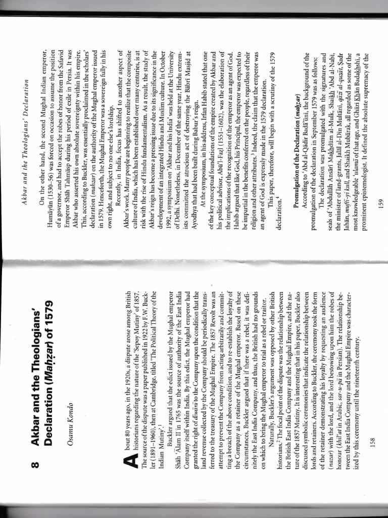 Mahzar Kondo Sulh I Kul Moosvi | PDF