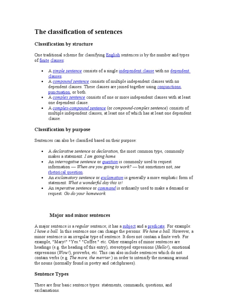 3 The Classification of Sentences | PDF | Clause | Sentence (Linguistics)