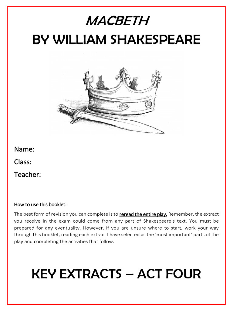 PDF Key Extracts - Act 4 | PDF | Macbeth