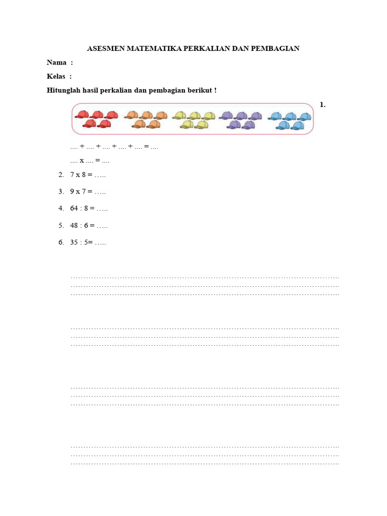 Asesmen Matematika Perkalian Dan Pembagian | PDF