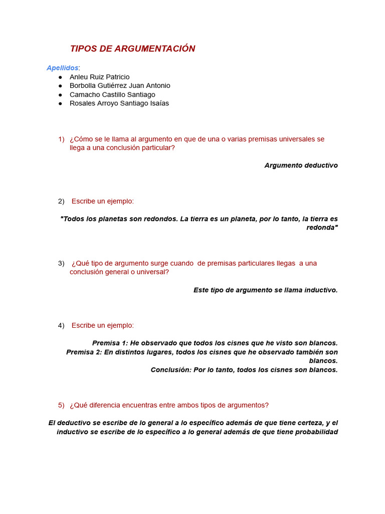 Tipos de Argumentación | PDF | Filosofía
